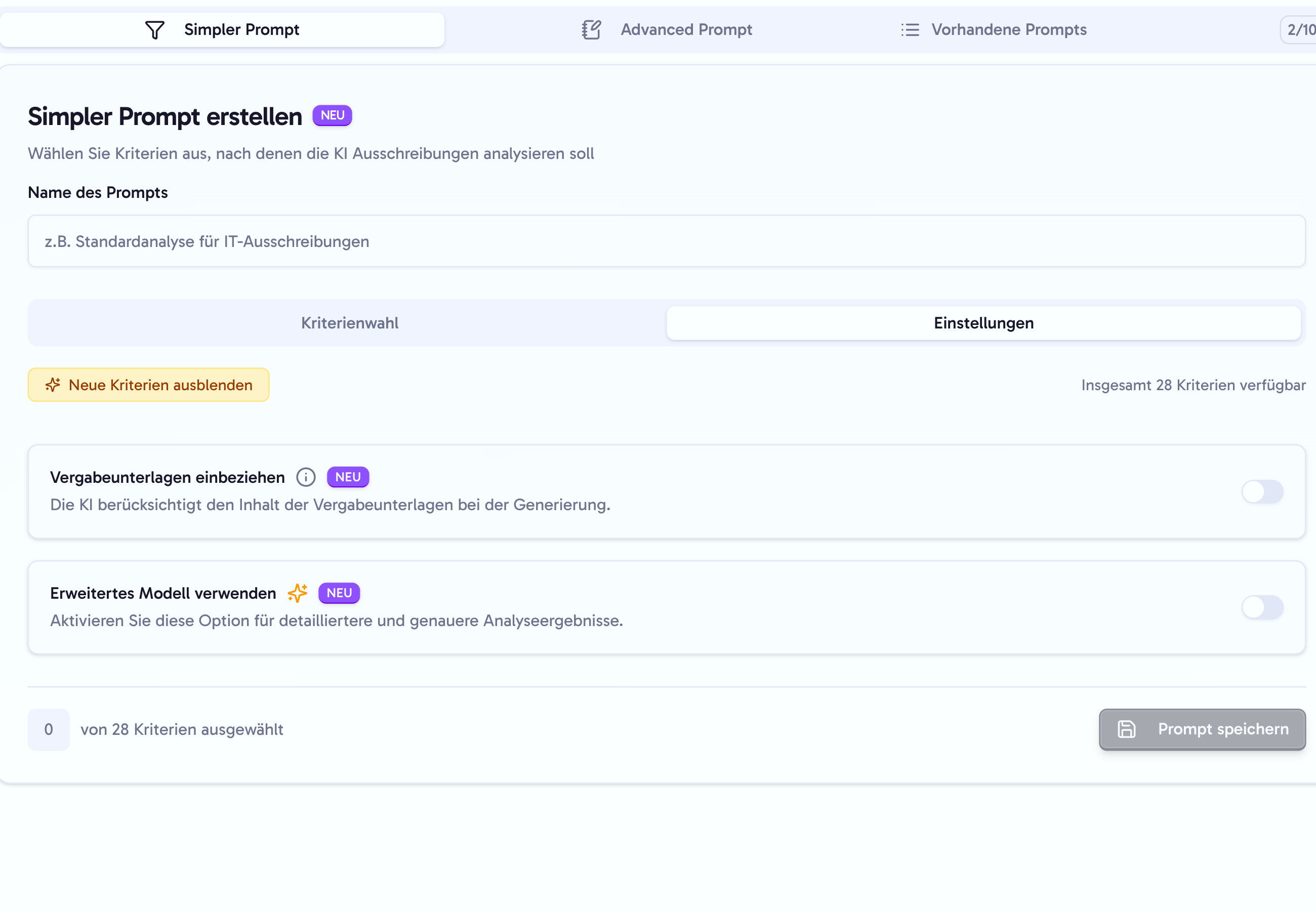 Feature: Ai extended model | AuftragSelect Features - Auftrag Select