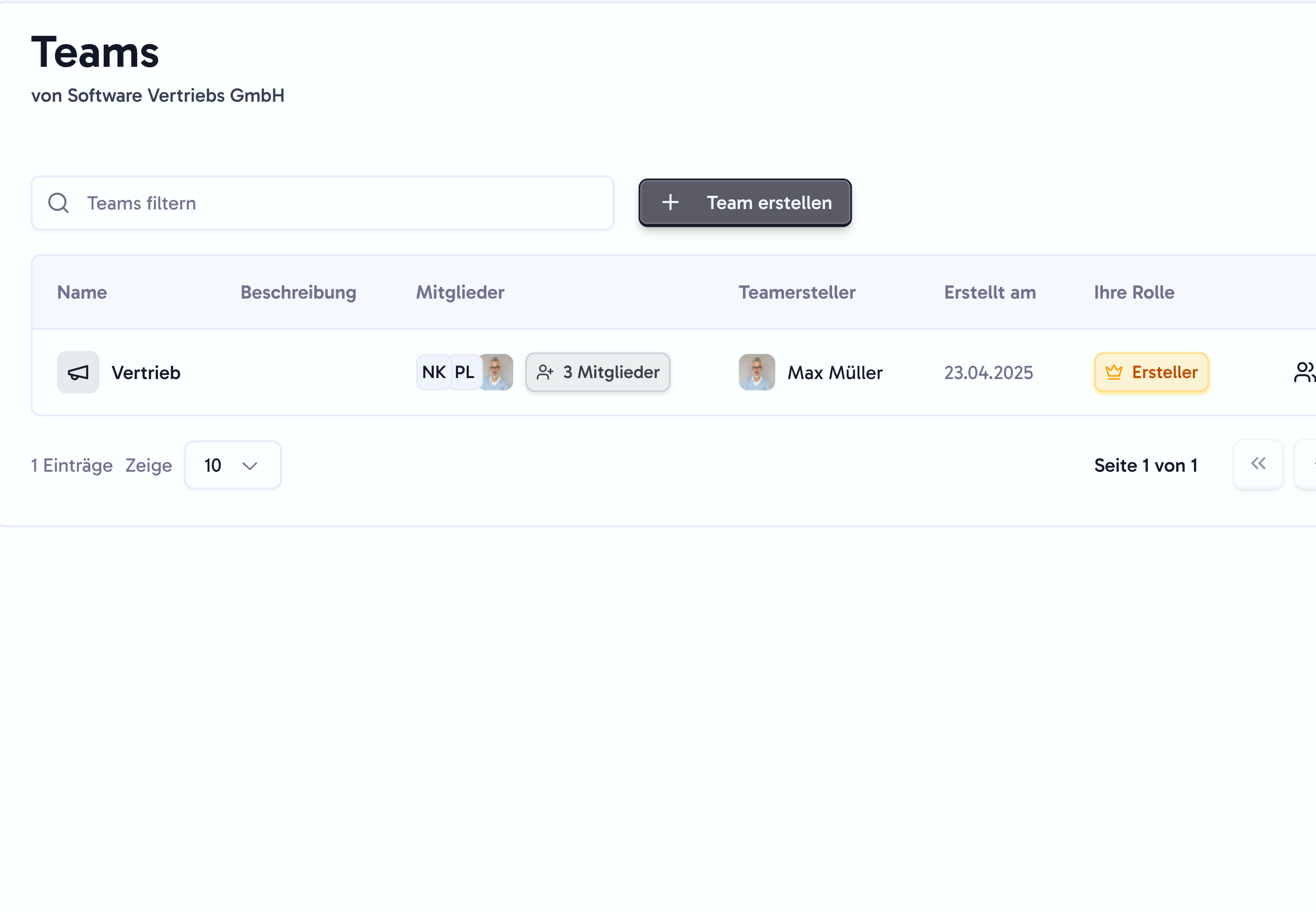 Feature: Team functions | AuftragSelect Features - Auftrag Select